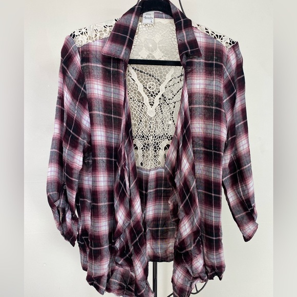 American Rag | Sweaters | American Rag Plaid And Knit Cardigan | Poshmark